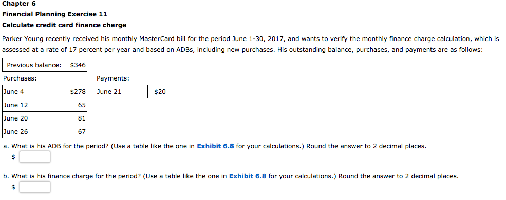 Solved Chapter 6 Financial Planning Exercise 11 Calculate | Chegg.com