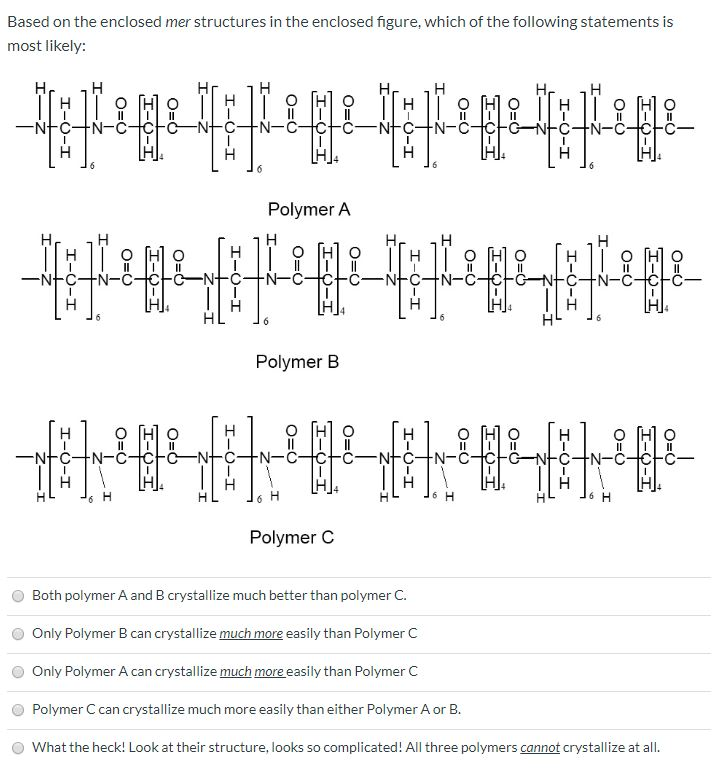 Solved Based on the enclosed mer structures in the enclosed | Chegg.com
