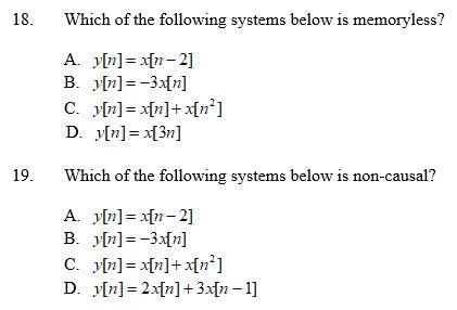 Solved 18. Which of the following systems below is | Chegg.com