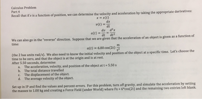 Solved Recall that if x is a function of position, we can | Chegg.com