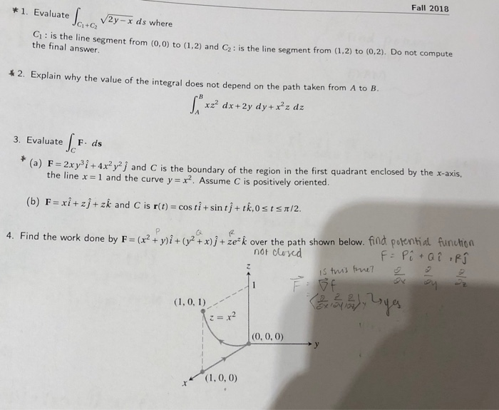 MATH 228: Calculus II Fall 2018 #1. Evaluate Ing | Chegg.com