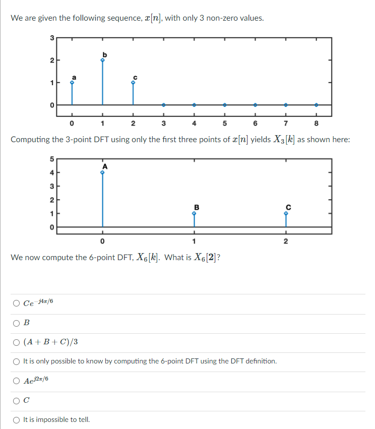 Solved We are given the following sequence, x [n], with only | Chegg.com