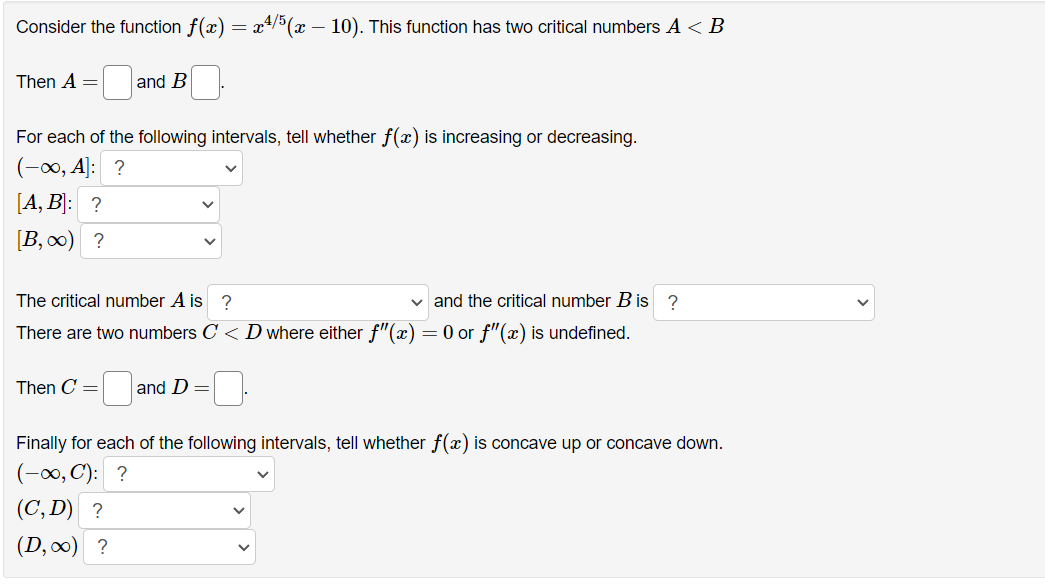 Solved Consider the function f(x) = x4/5(x – 10). This | Chegg.com