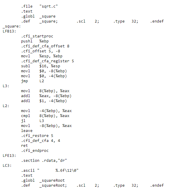 2. In the sqrt.c and sqrt.s program, you have | Chegg.com