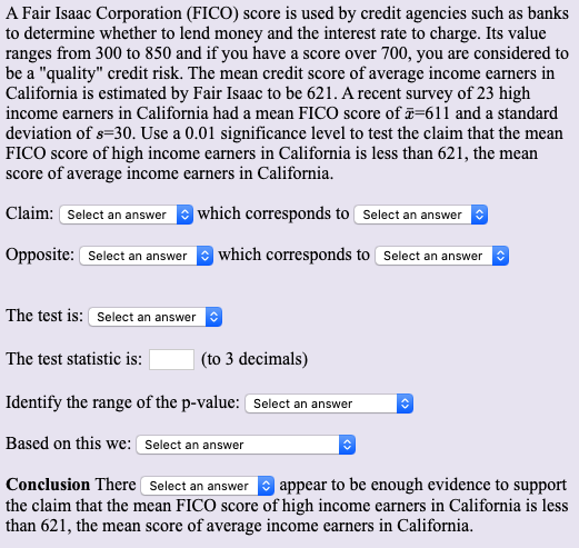 Solved A Fair Isaac Corporation (FICO) score is used by | Chegg.com