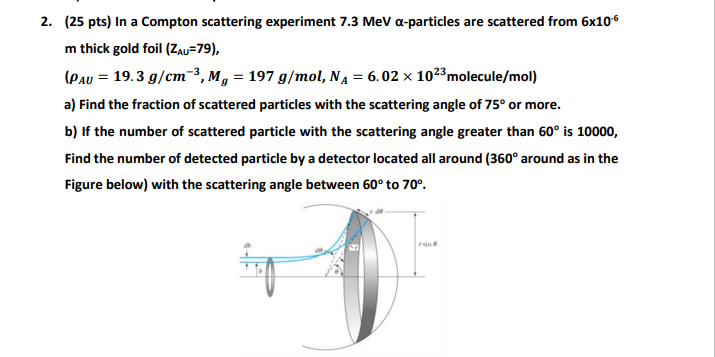 Solved 2. (25 pts) In a Compton scattering experiment | Chegg.com