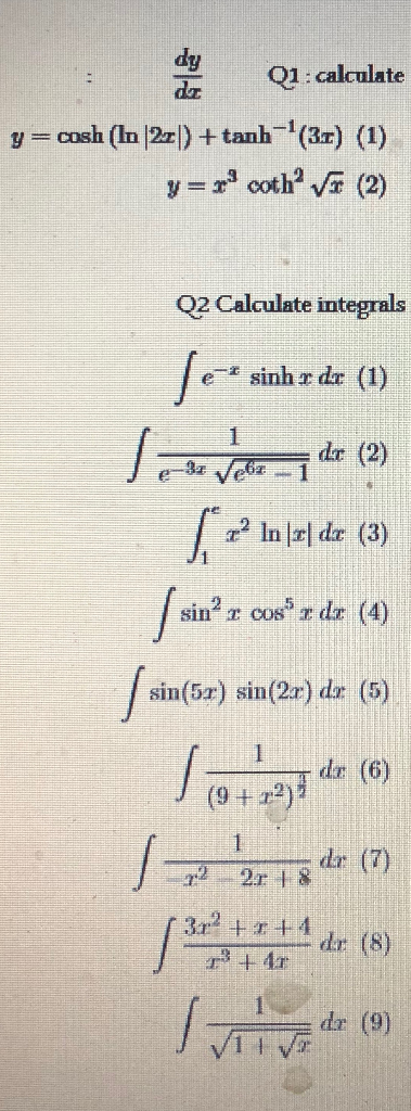 Solved ay 01: calculate y=cosh (In (22) + tanh-|(3.) (1) | Chegg.com