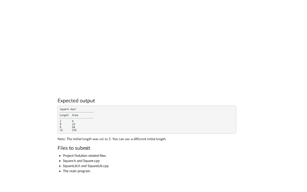 Solved Create the following class which represents a square. | Chegg.com