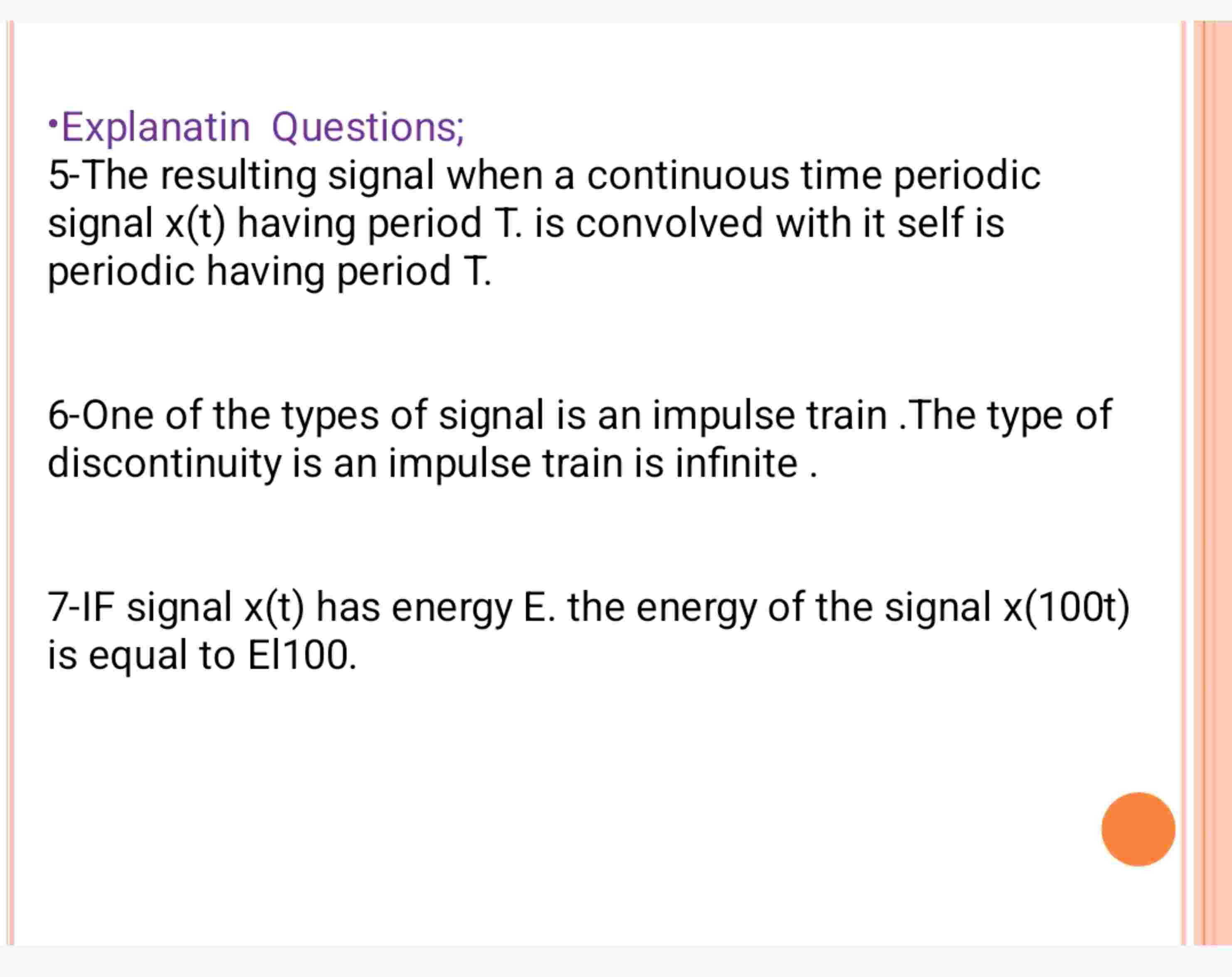 Solved -Explanatin Questions;5-The resulting signal when a | Chegg.com
