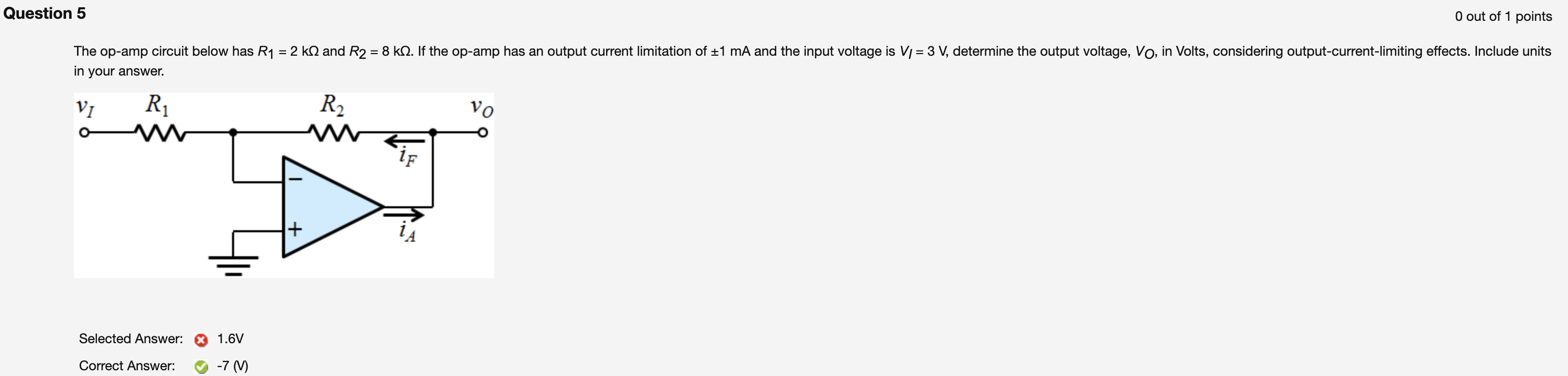 Solved in your answer. Selected Answer: 1.6 V Correct | Chegg.com