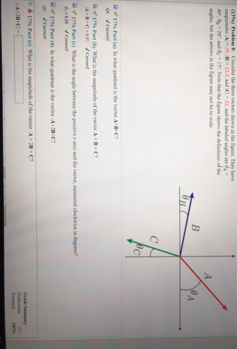 Solved 13 Problem 8 Consider The Three Vectors