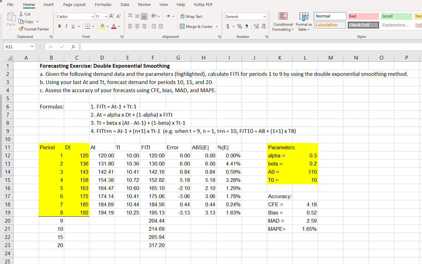 Solved File Home Insert Page Layout Formulas Data Review | Chegg.com