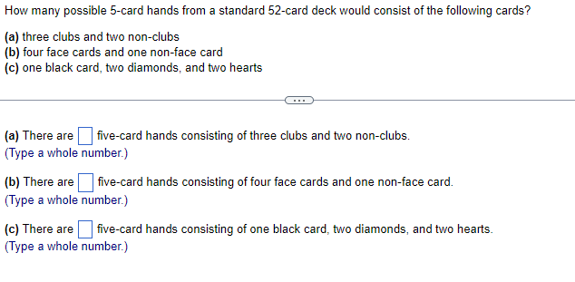 Solved How many possible 5-card hands from a standard | Chegg.com