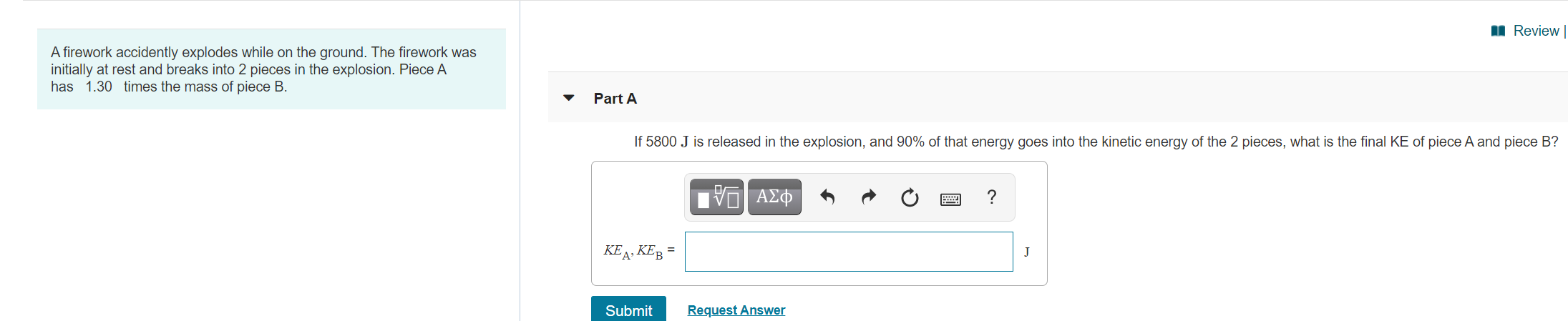 Solved Il Review A firework accidently explodes while on the | Chegg.com