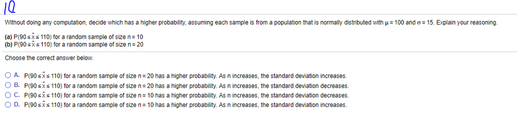 Solved I0 Without doing any computation, decide which has a | Chegg.com