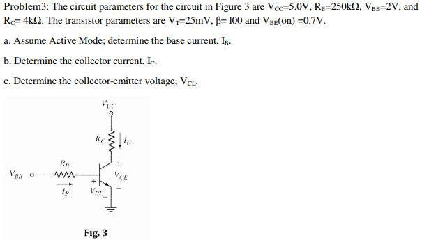 Solved Problem3: The circuit parameters for the circuit in | Chegg.com