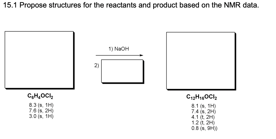 Solved 15.1 Propose structures for the reactants and product | Chegg.com