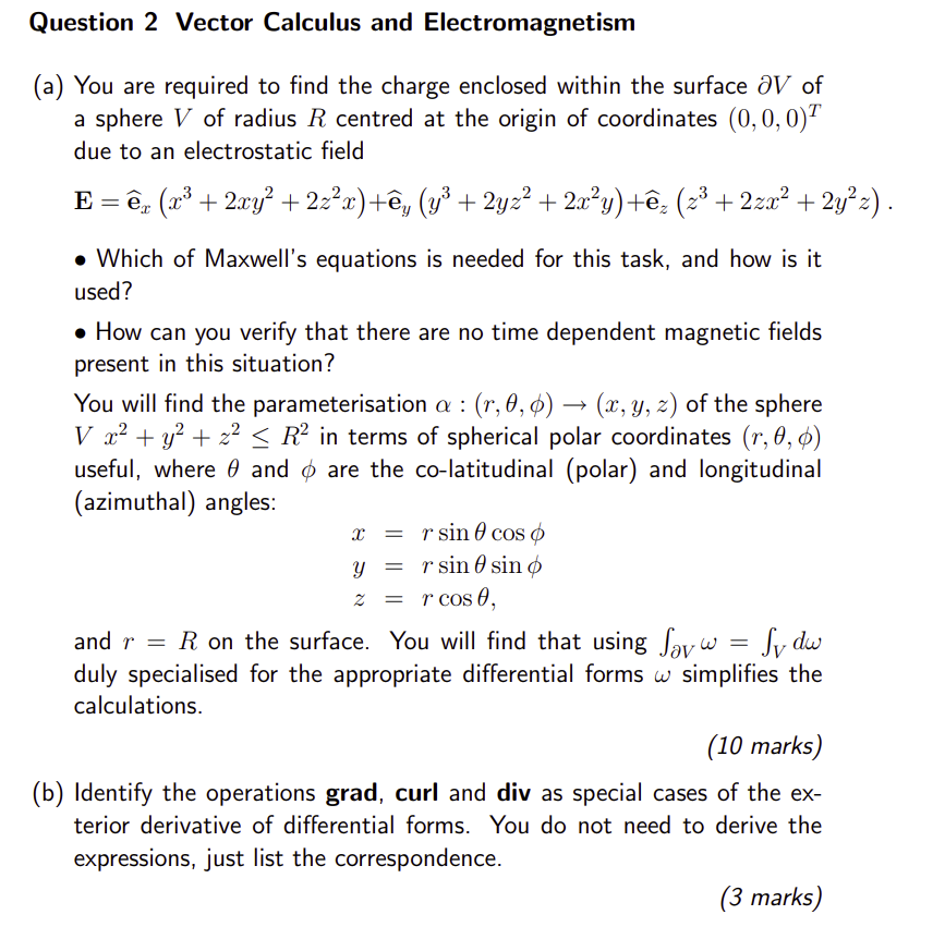 Solved (a) You are required to find the charge enclosed | Chegg.com