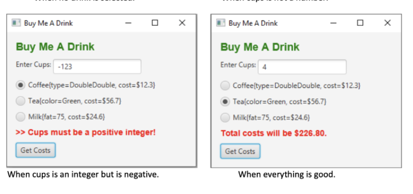 Solved In JAVA: • Drink abstract class: a private double | Chegg.com