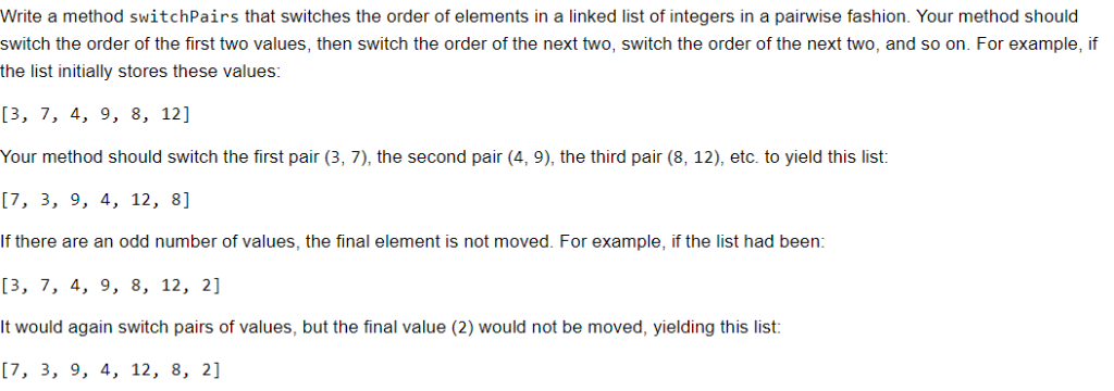 Solved Submit LinkedList.java with the following methods | Chegg.com