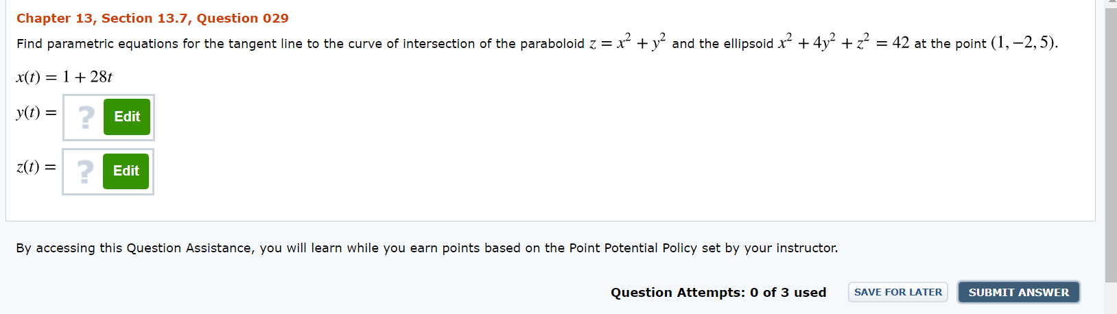 Solved Chapter 13, Section 13.7, Question 029 Find | Chegg.com