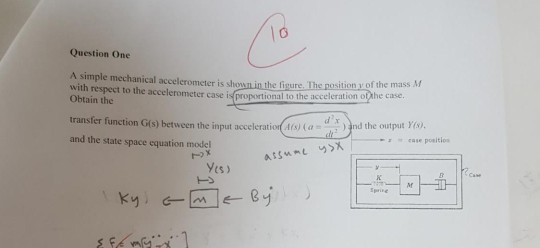 Solved Question One A simple mechanical accelerometer is in | Chegg.com