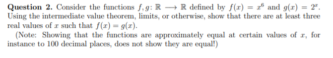 Solved Question 2. Consider the functions f,g: R → R defined | Chegg.com