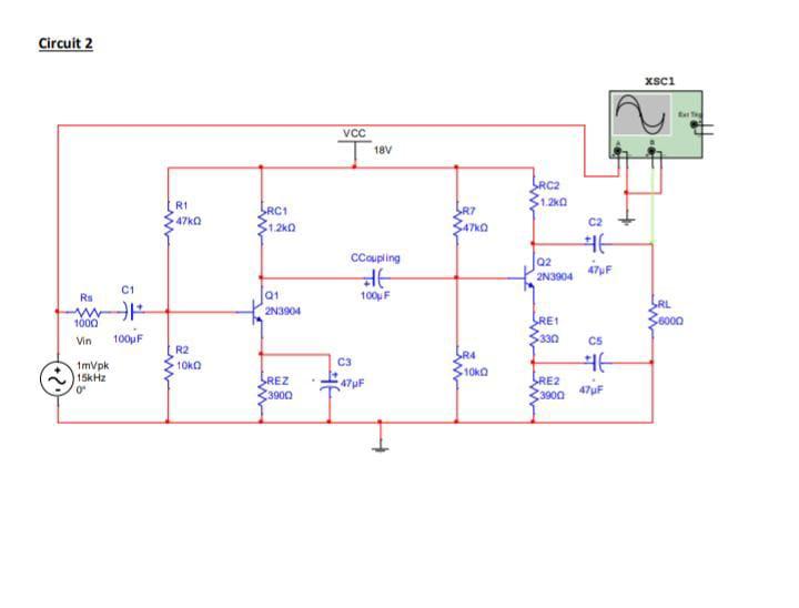 Solved Circuit 2 XSCI tw vec 18V SRC2 1.2k R1 47k02 SRC1 | Chegg.com