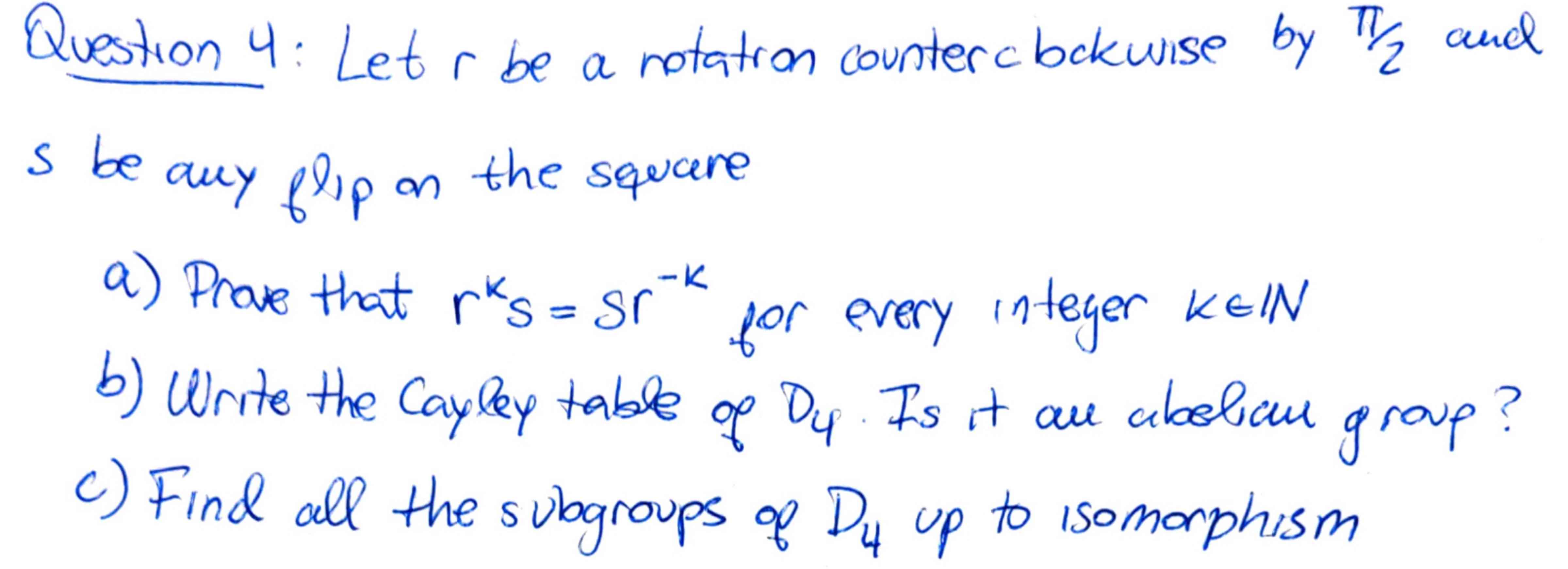 Solved Question 4: Let r ﻿be a notation counterclockwise by | Chegg.com