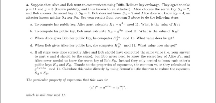 Solved Suppose that Alice And Bob warn to communicate using | Chegg.com
