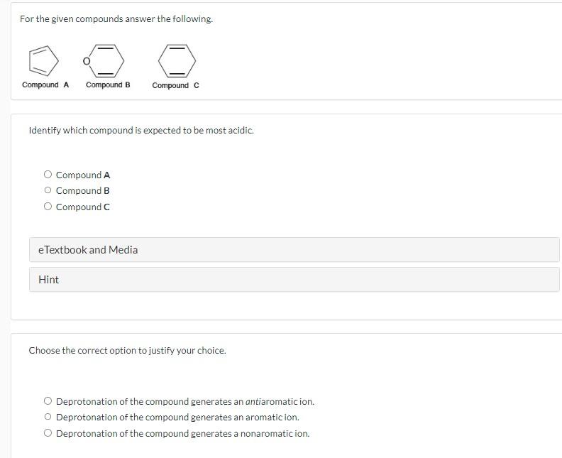 Solved For the given compounds answer the following. | Chegg.com