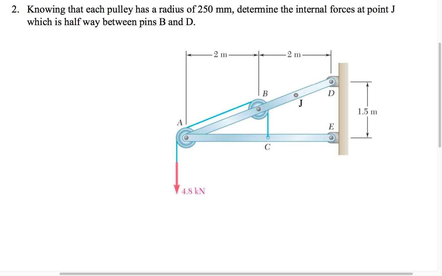 Solved Knowing that each pulley has a radius of 250 mm, | Chegg.com