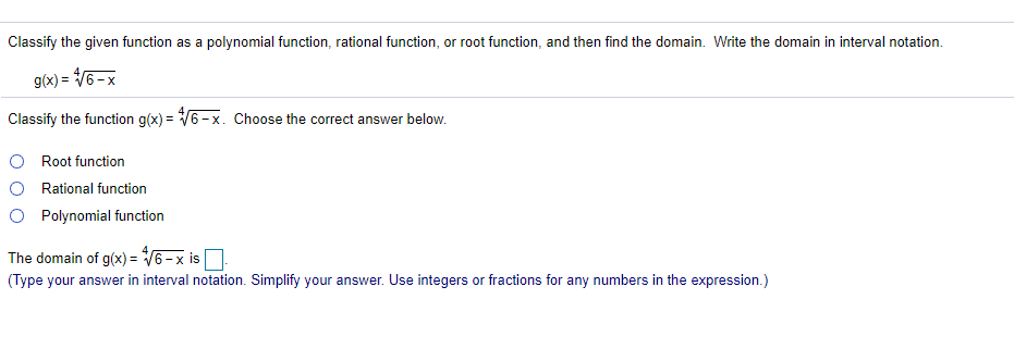 Solved Classify the given function as a polynomial function, | Chegg.com
