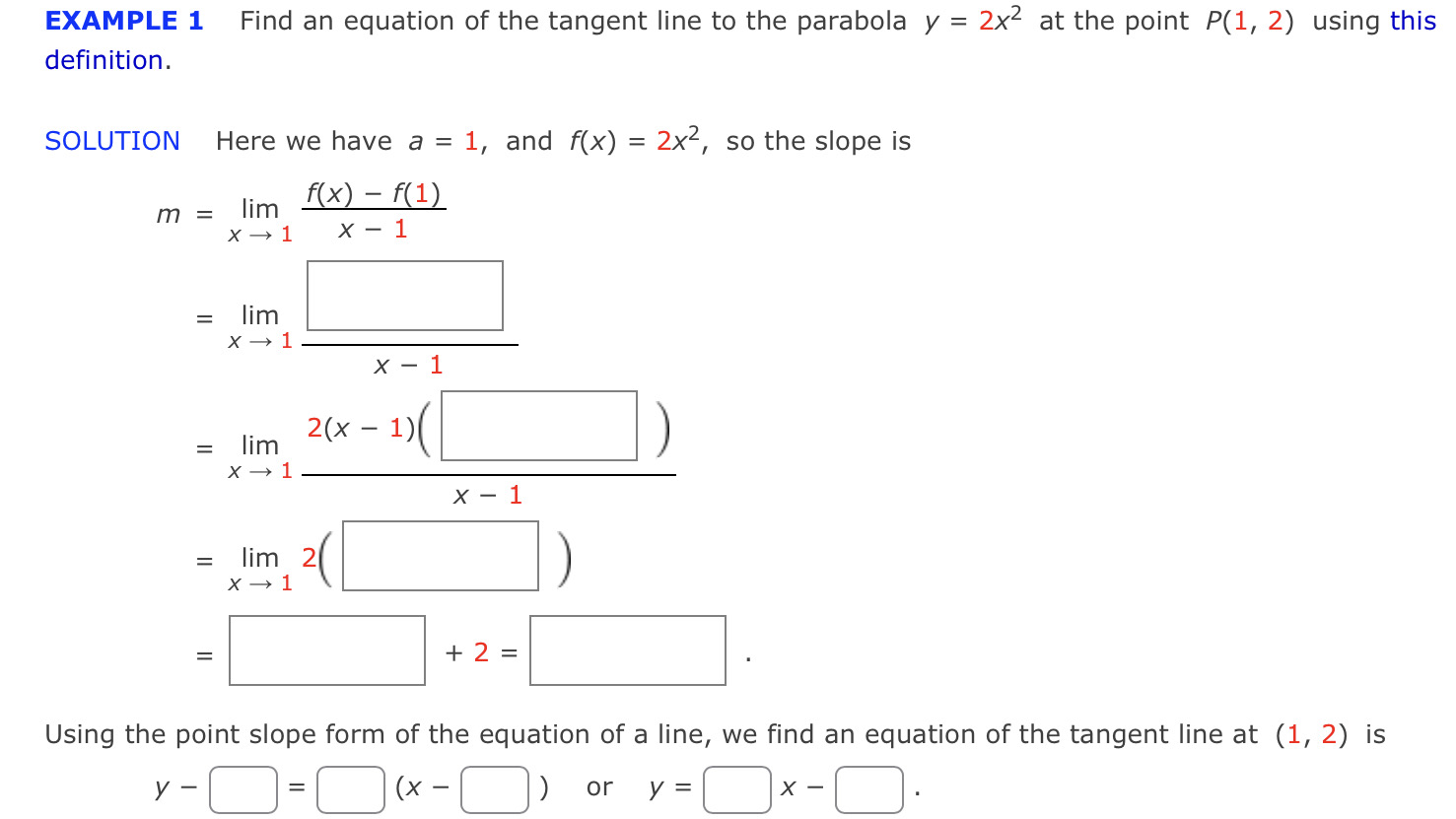 Solved EXAMPLE 1 Find an equation of the tangent line to the | Chegg.com