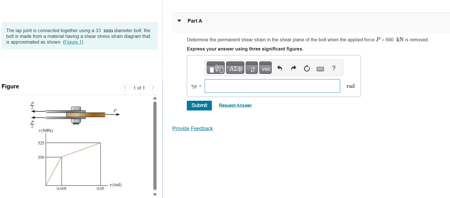Solved Part A The lap joint is connected together using a 33 | Chegg.com