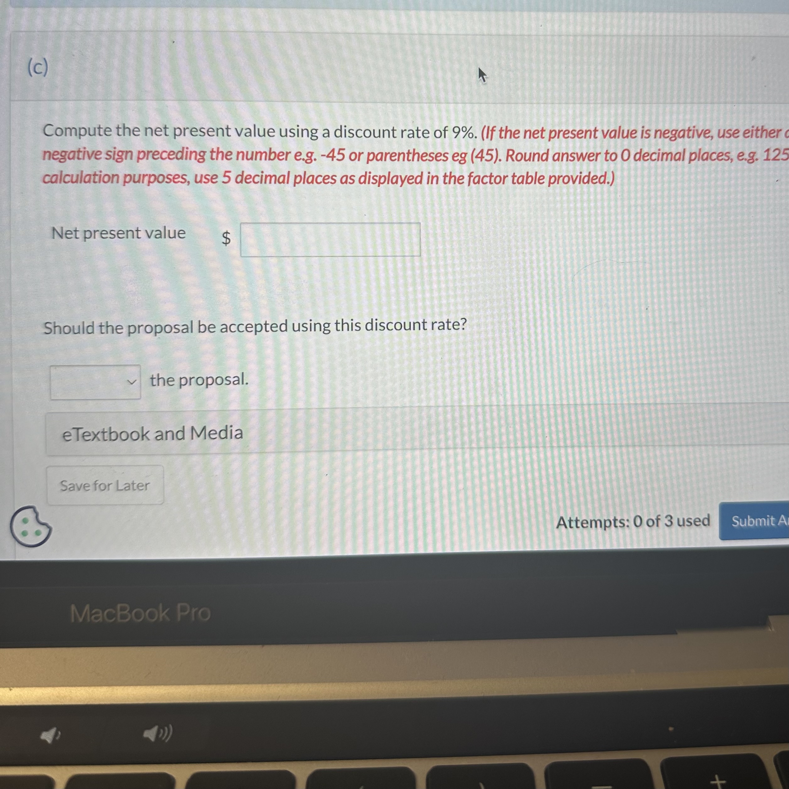 Solved Compute the net present value using a discount rate | Chegg.com