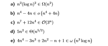 Solved Landau Notation / asymptotic notation Which of the | Chegg.com