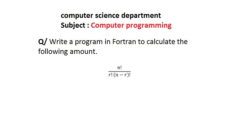 Solved computer science department Subject : Computer | Chegg.com