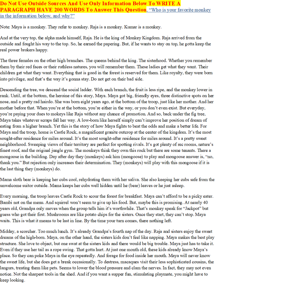 Solved Do Not Use Outside Sources And Use Only Information | Chegg.com