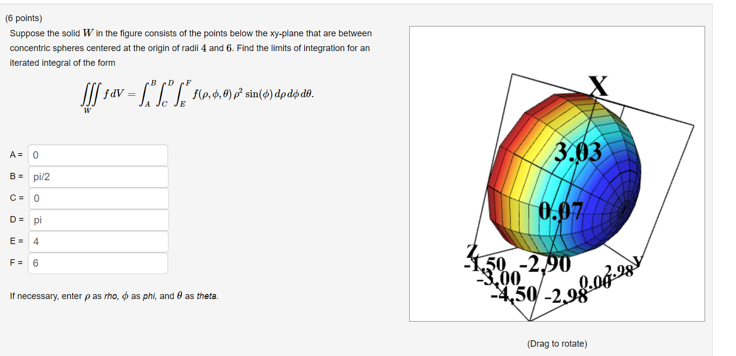 Solved (6 points)Suppose the solid W in the figure | Chegg.com Solved (6 points)Suppose the solid W in the figure | Chegg.com