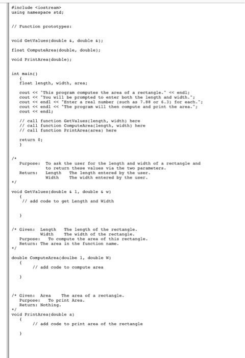 Solved Function with value parameters Get a copy of the | Chegg.com