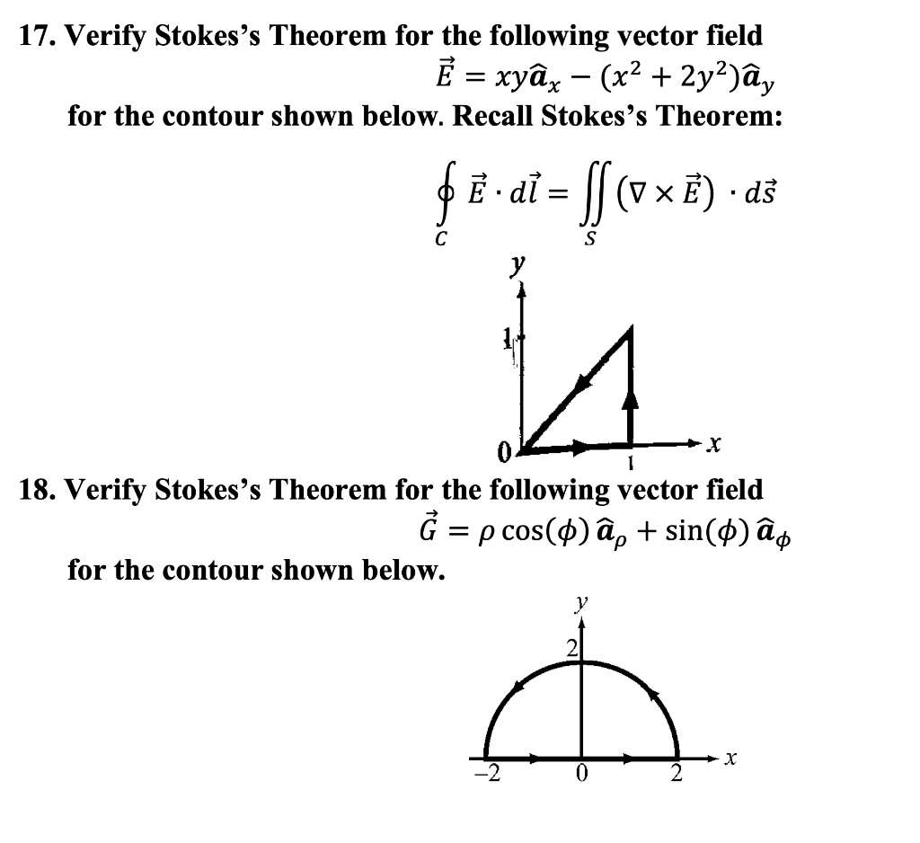 Solved 17. Verify Stokes's Theorem for the following vector | Chegg.com