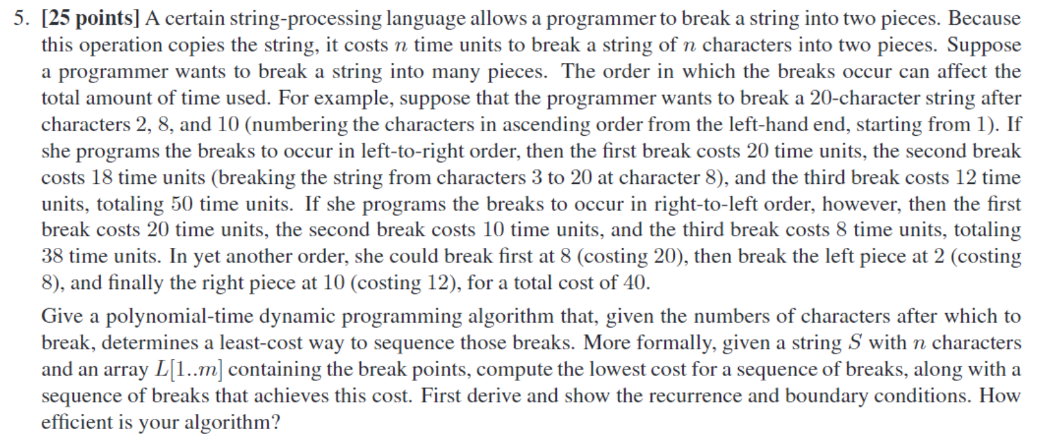 Solved 5. [ 25 points] A certain string-processing language | Chegg.com