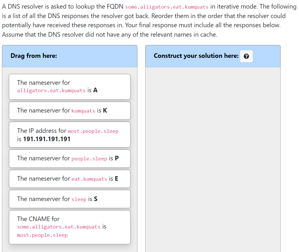 Solved A DNS resolver is asked to lookup the FQDN | Chegg.com