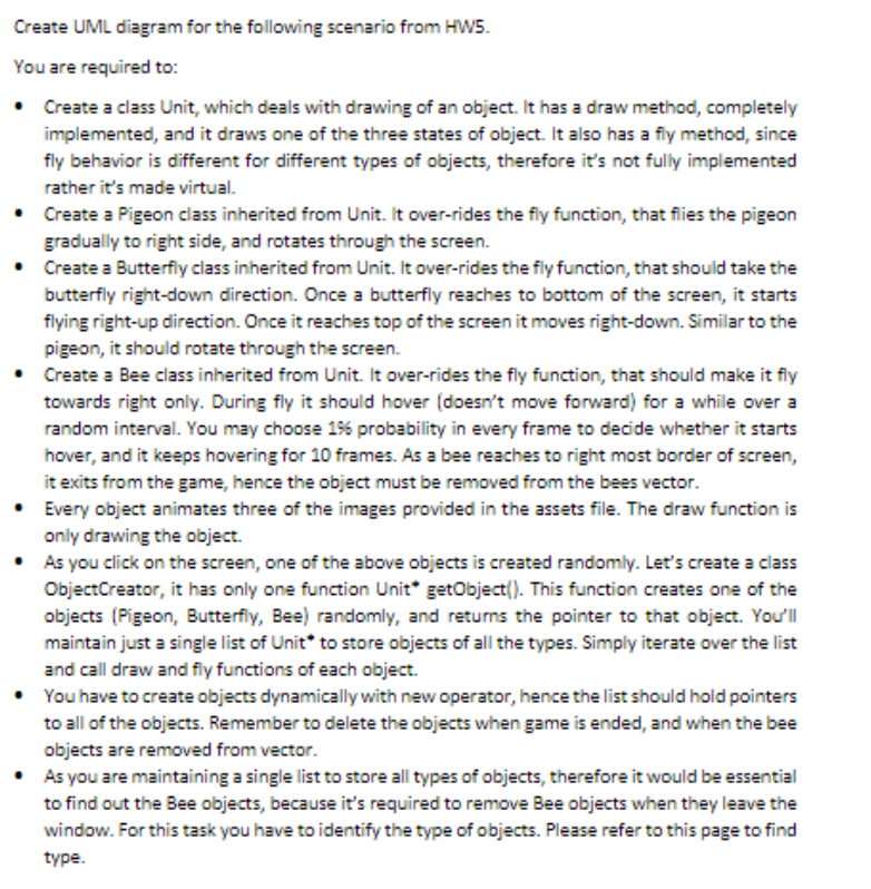 Solved You are required to: - Create a class Unit, which | Chegg.com
