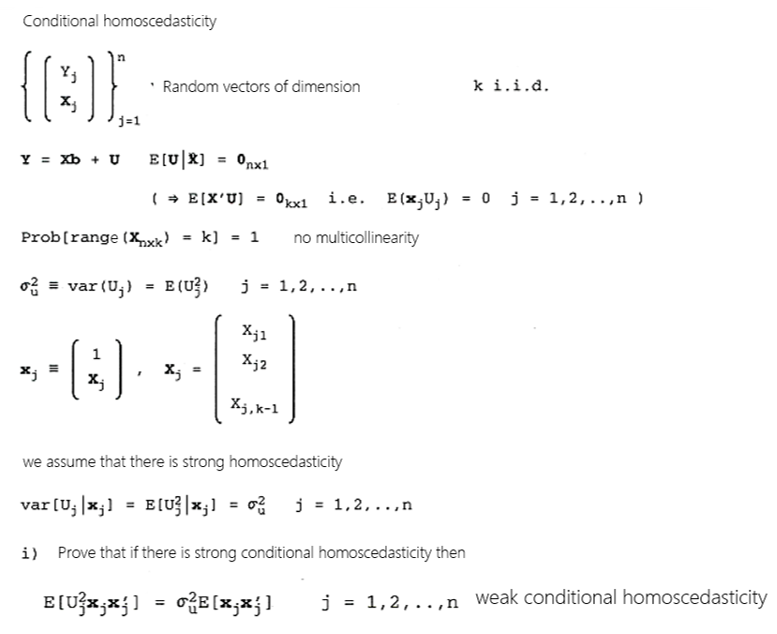 Solved Conditional homoscedasticity | Chegg.com