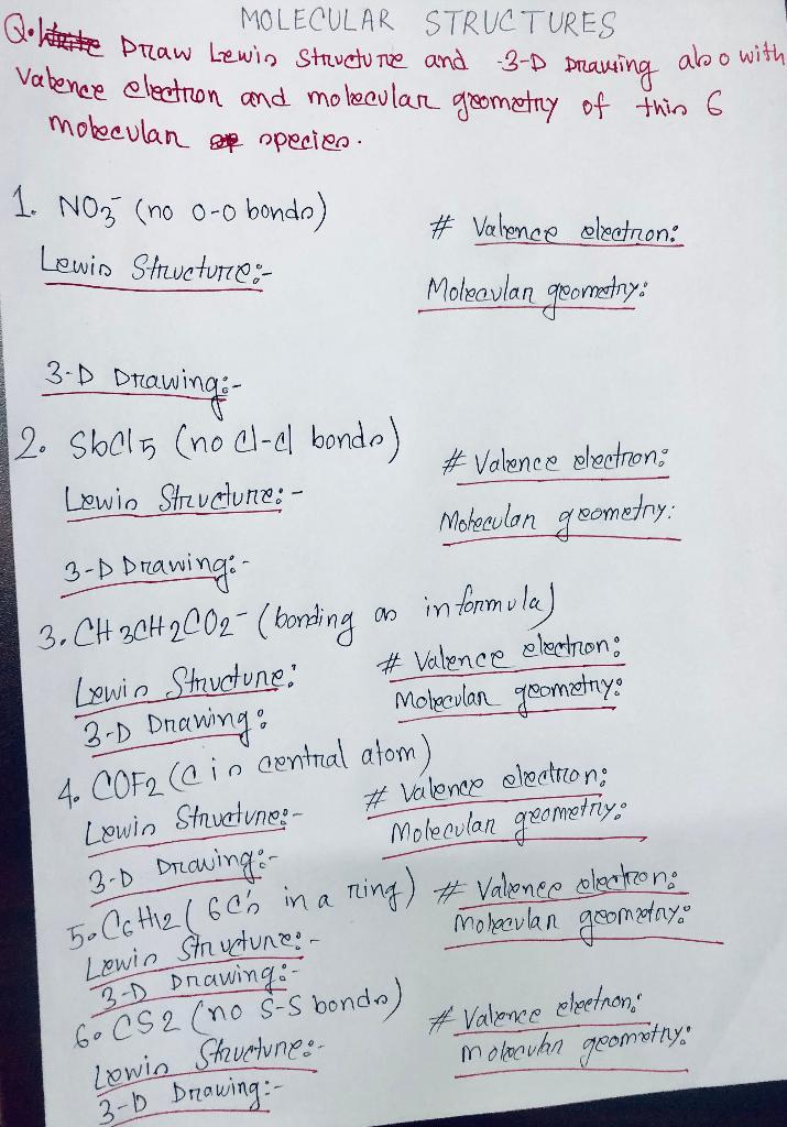 Solved Qobitnite praw Lewis Structure and 3-D Braving abo | Chegg.com