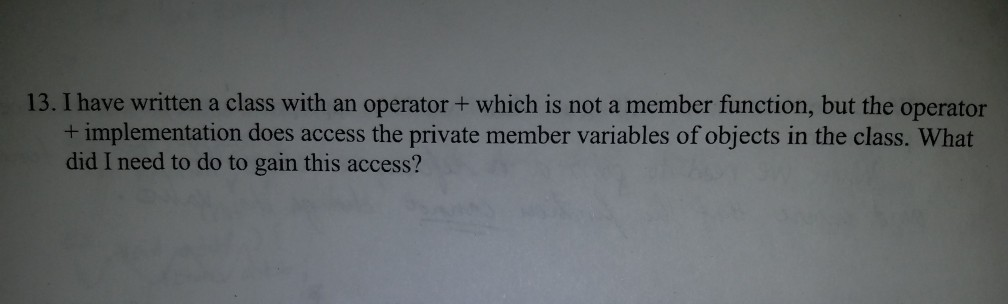 Solved 12. Suppose that you define a new class called foo. | Chegg.com