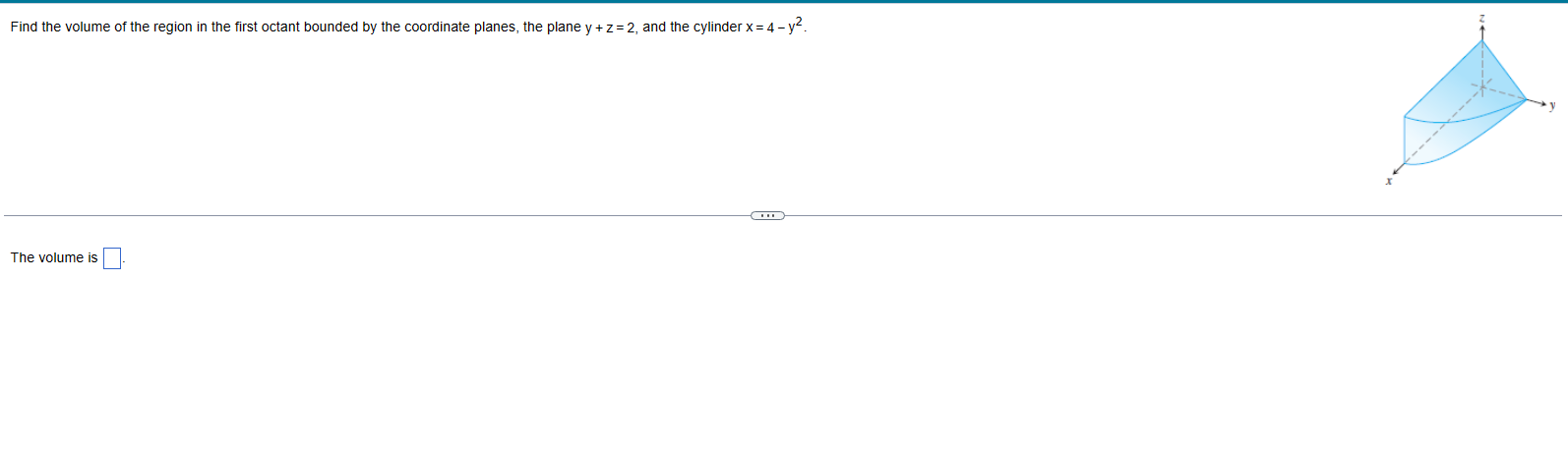 Solved Find the volume of the region in the first octant | Chegg.com
