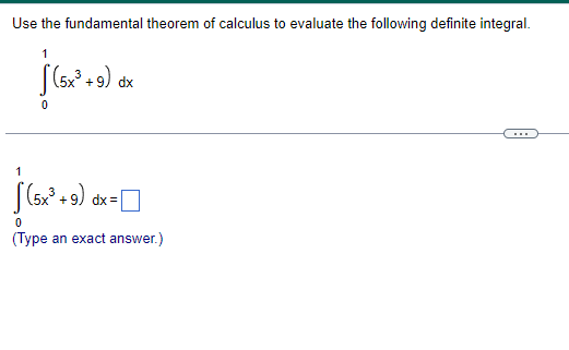 Solved Use the fundamental theorem of calculus to evaluate | Chegg.com